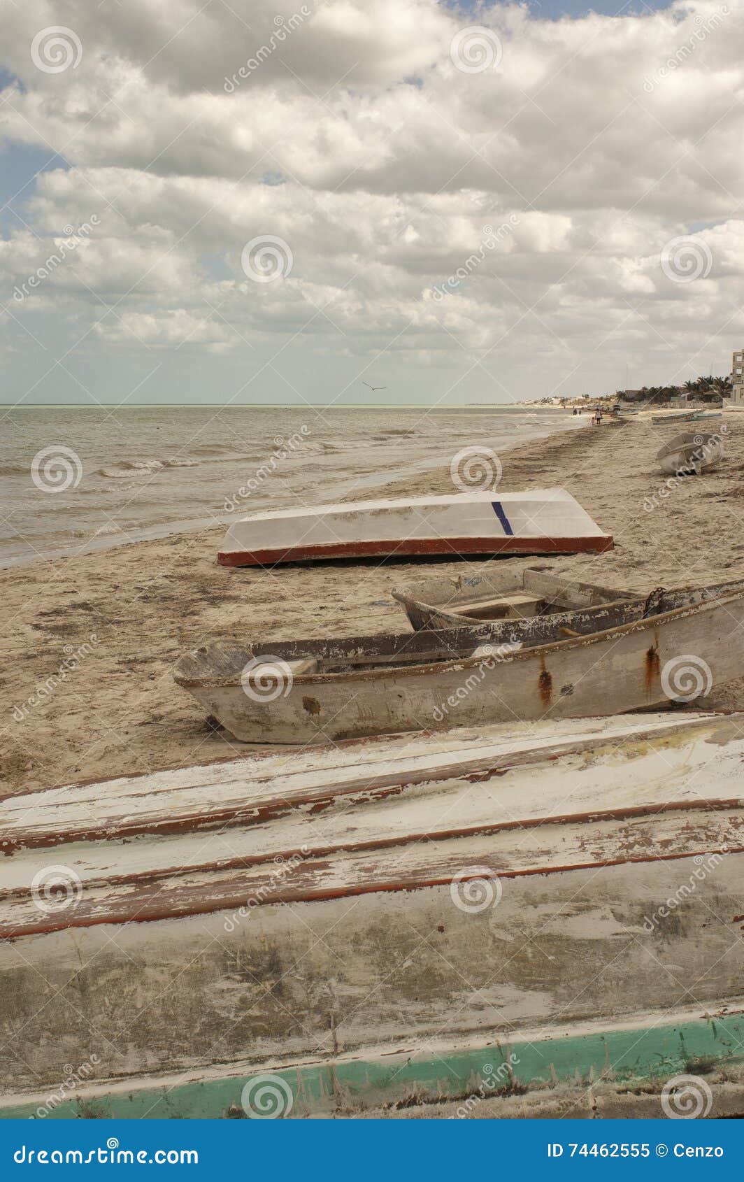 Boats of Progreso Beach in Yucatan Stock Image - Image of sandy, yuatan ...