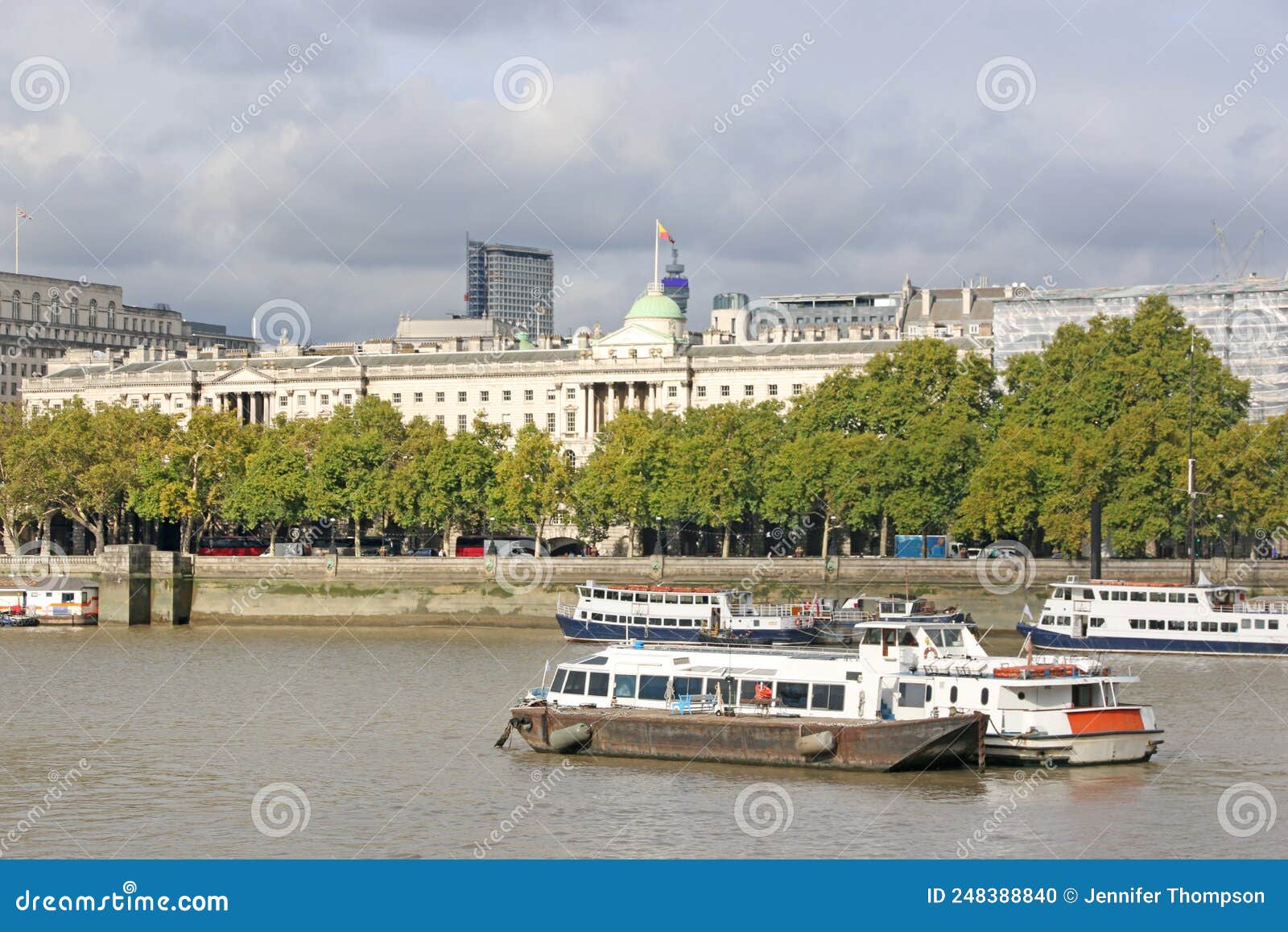 Boats on the River Thames in London Stock Photo - Image of tourism ...