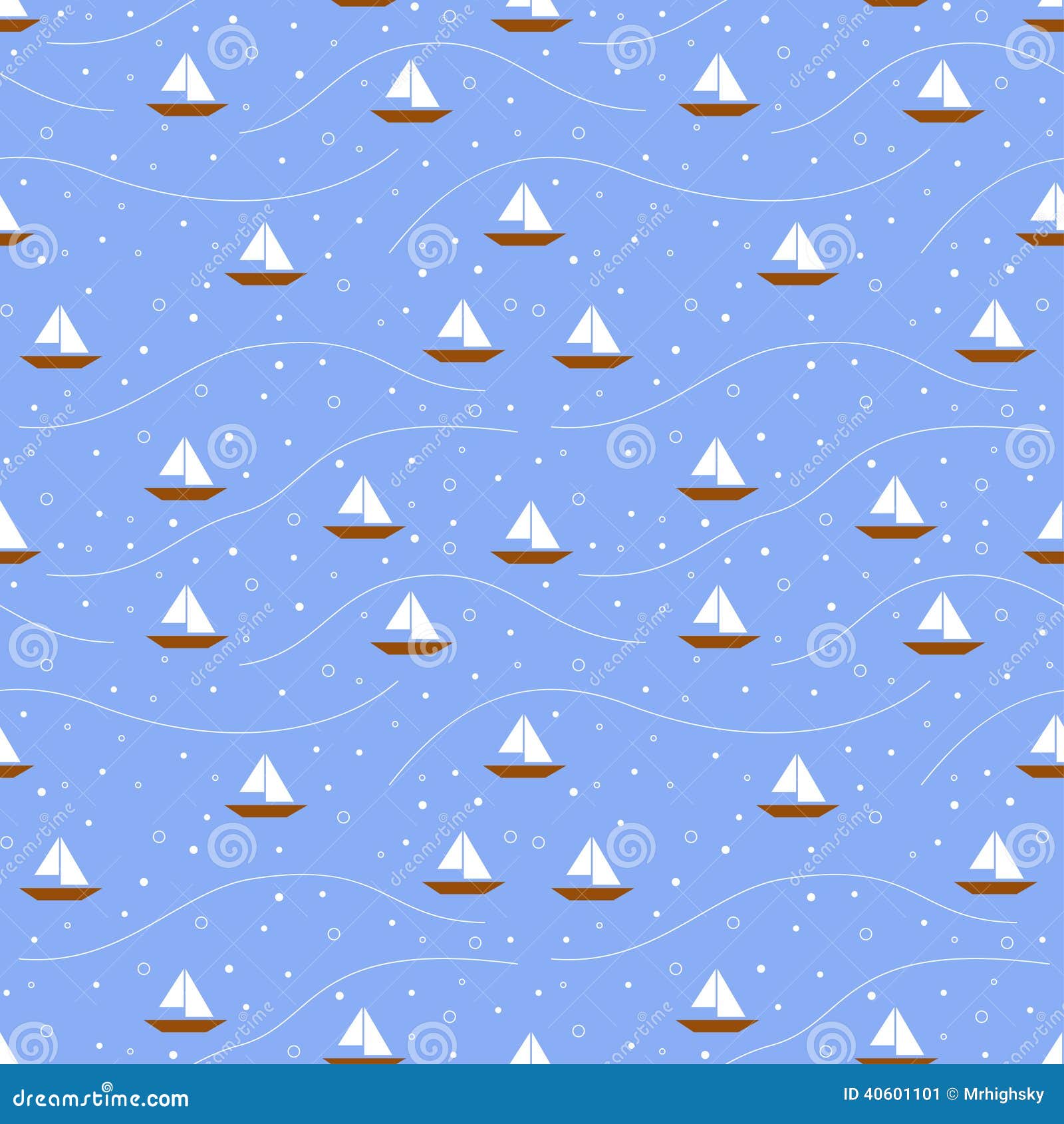 Boats seamless pattern stock vector. Illustration of wavy - 40601101