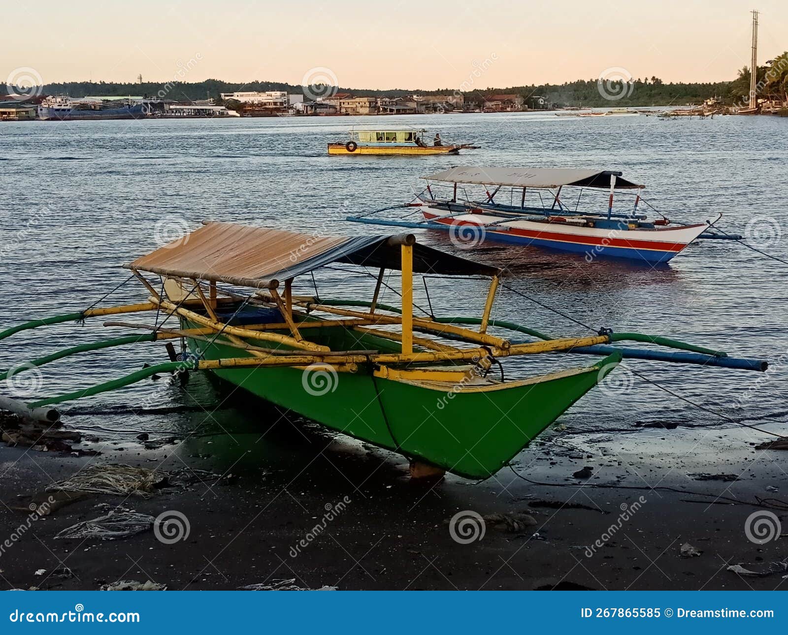 Boats on the seaside stock image. Image of harbor, boating - 267865585