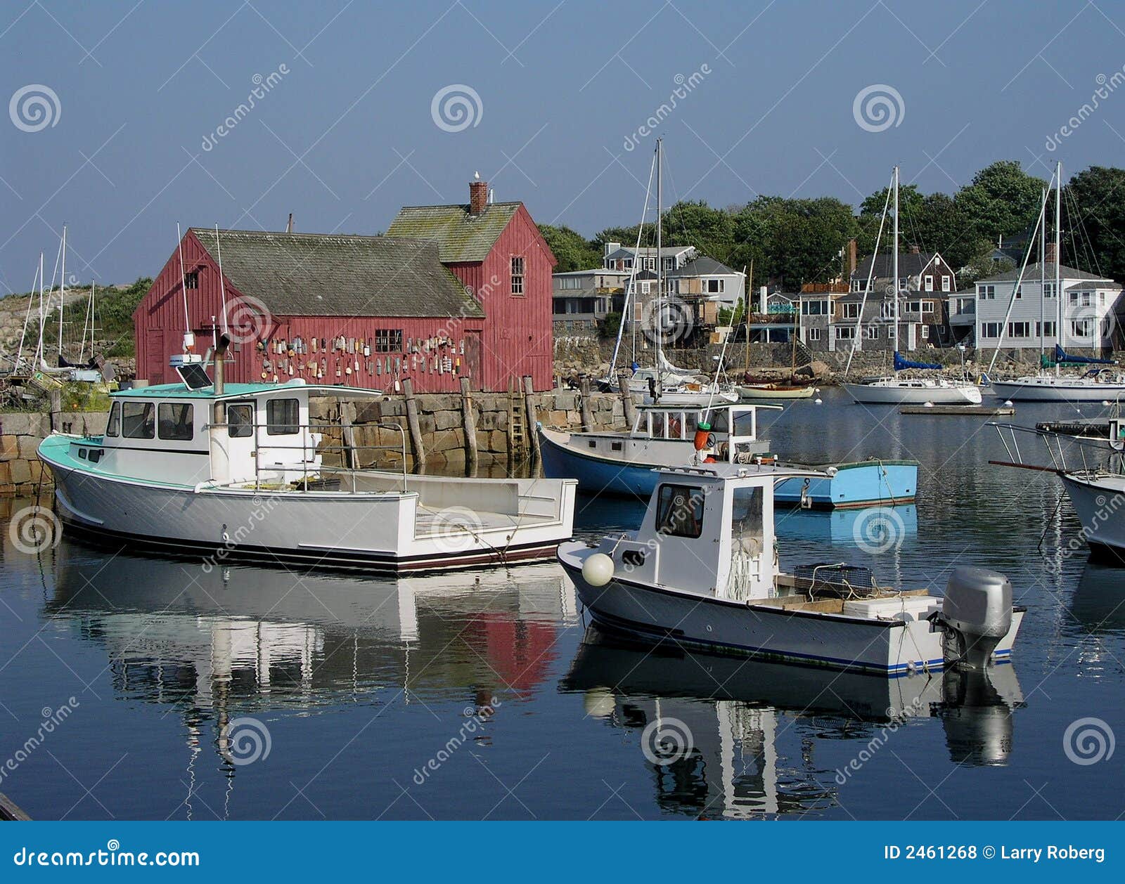 Boats and shack stock photo. Image of rockport, reflection - 2461268