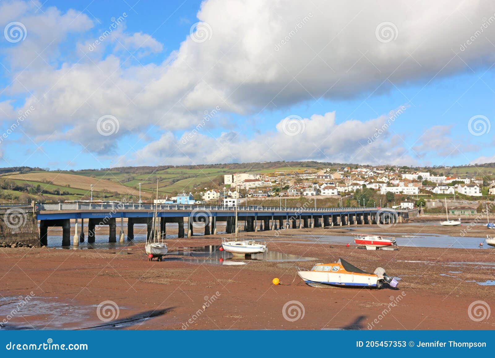 Shaldon Bridge , Devon at Low Tide Stock Image - Image of teign, water ...