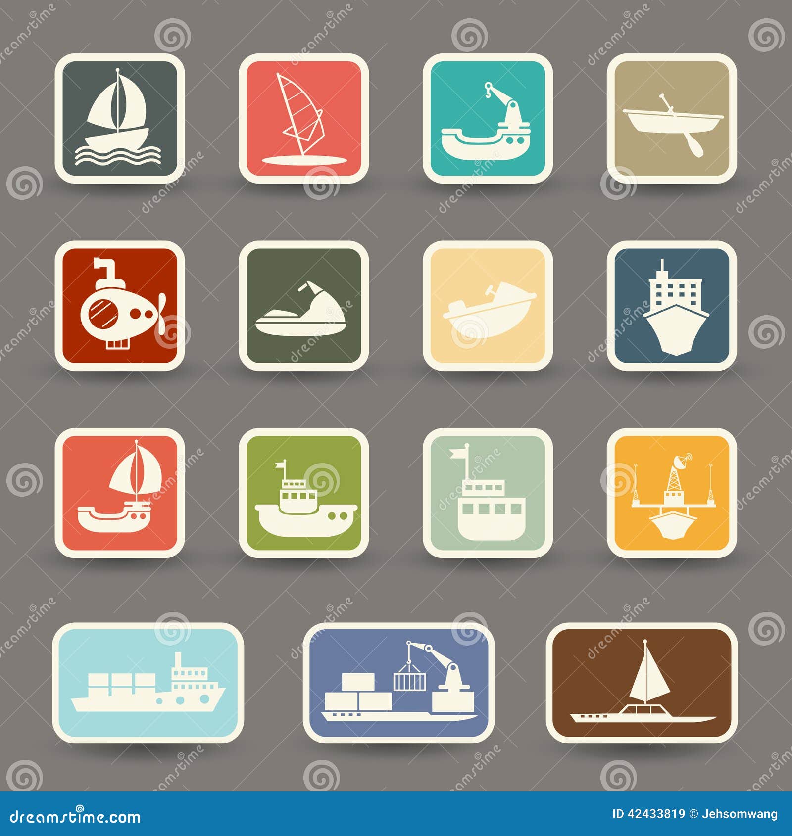 Boats and ships icons stock vector. Illustration of sailboat - 42433819