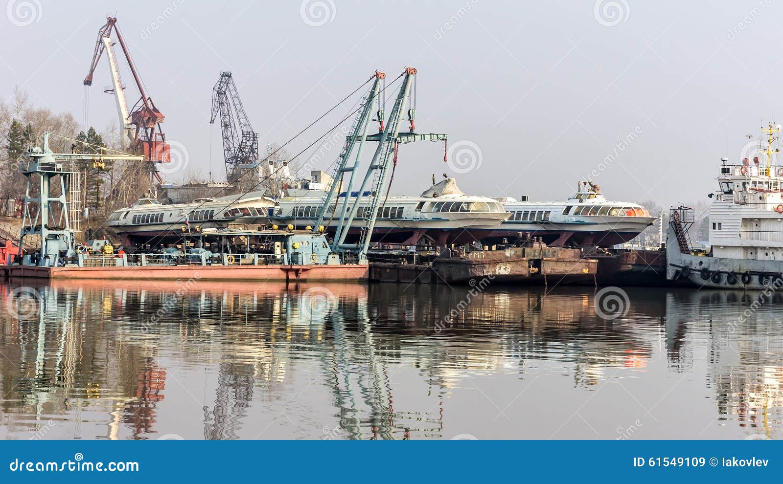 Boats in a shipyard. stock image. Image of transport - 61549109