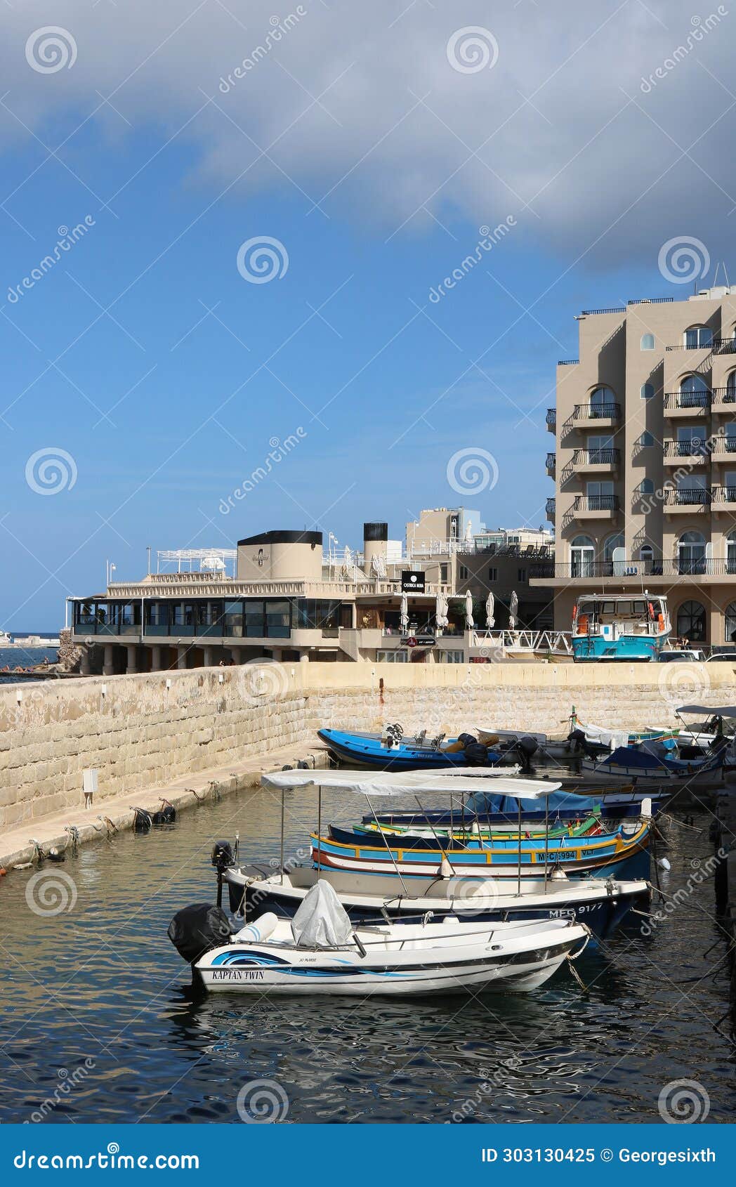 Boats in Small Enclosure, Bugibba, Malta Editorial Image - Image of ...