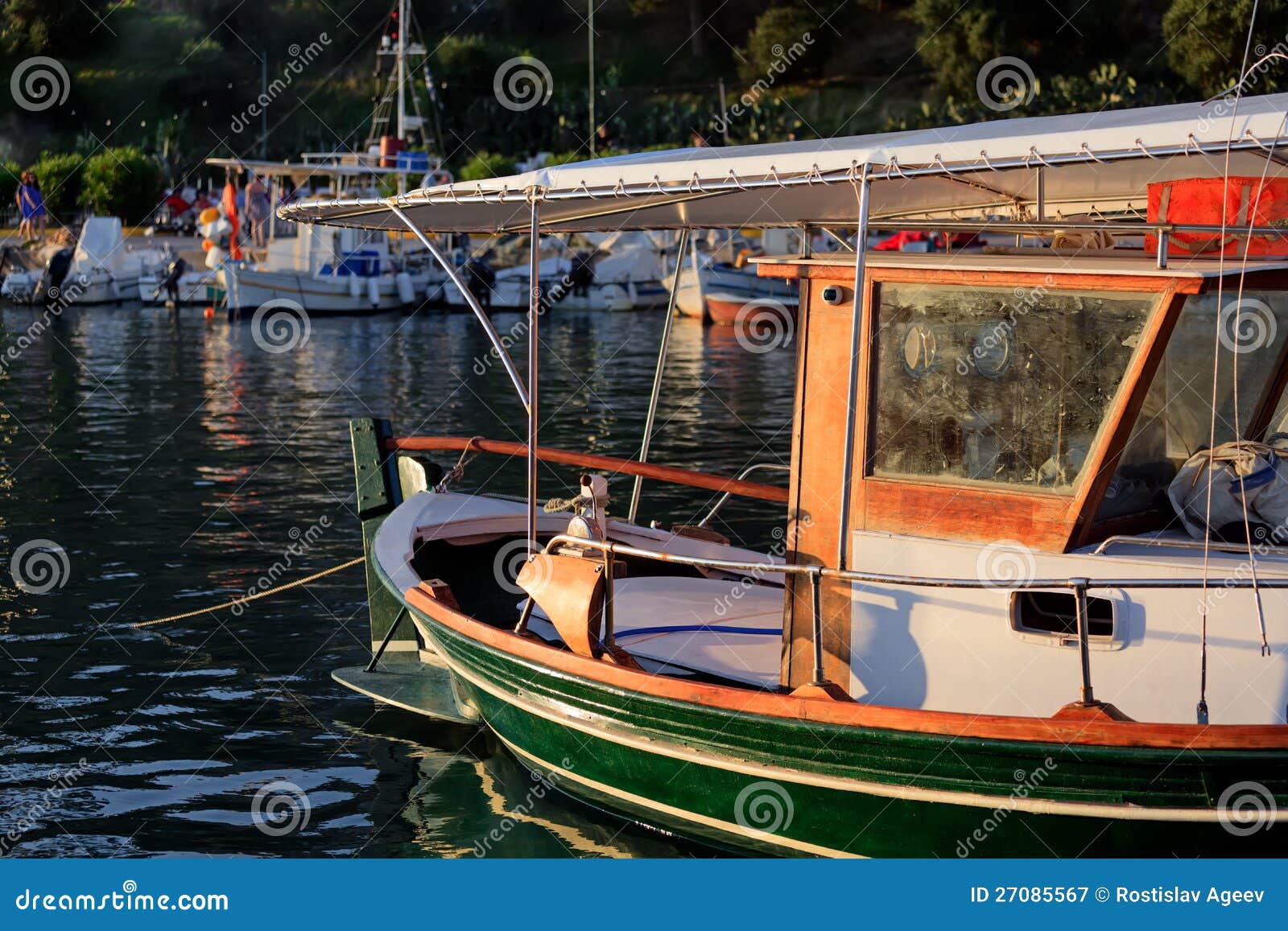 Boats in small harbor stock image. Image of blue, island - 27085567