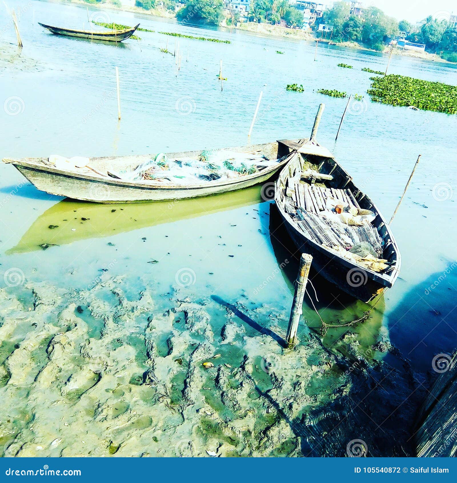Boats. stock photo. Image of rowboat, river, riverside - 105540872