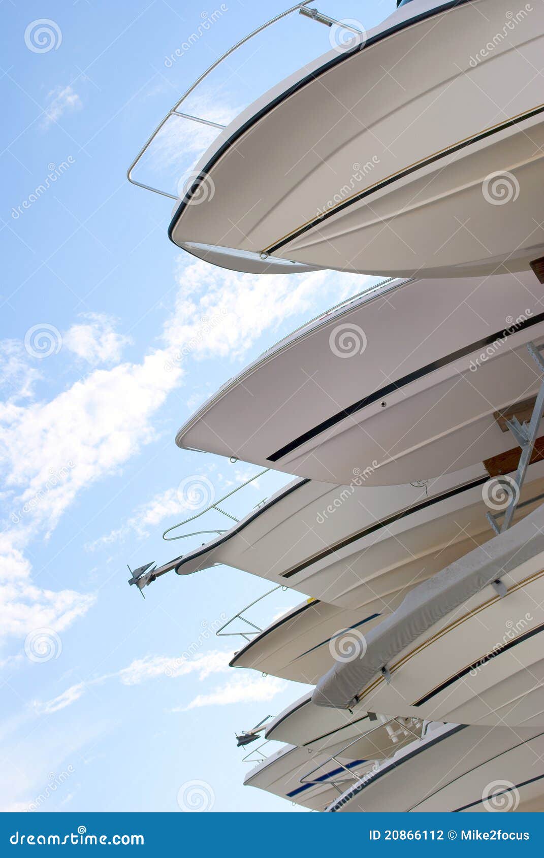 Boats on Storage Rack in Boat Yard Stock Photo - Image of southern ...