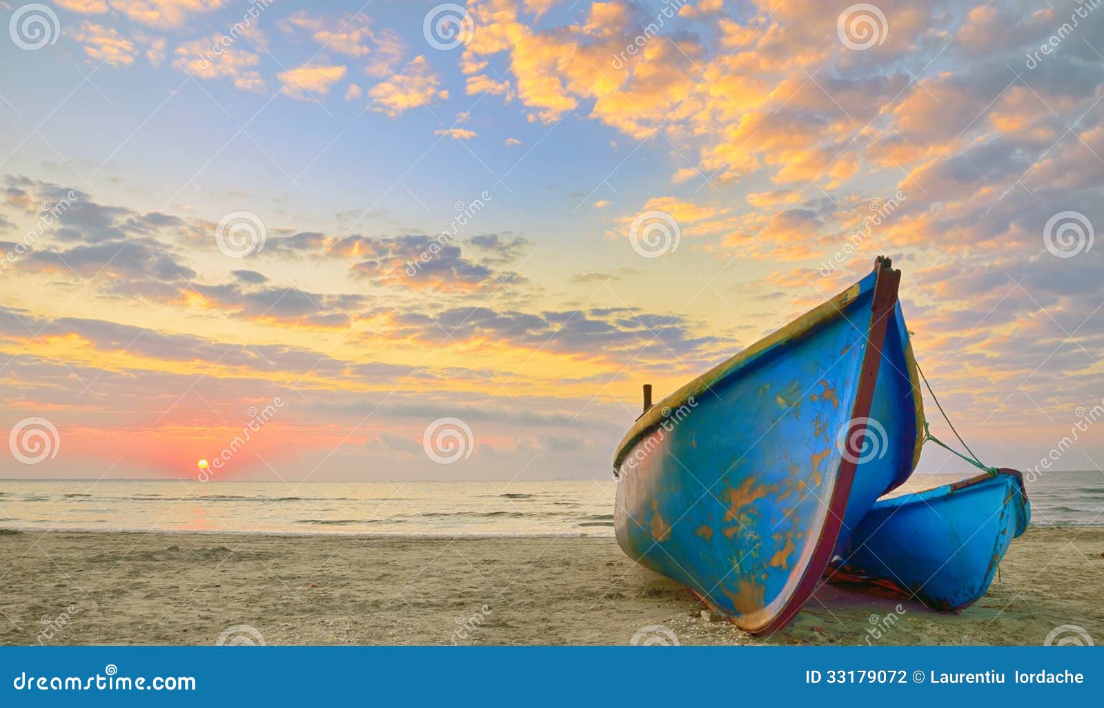 Boats at sunrise time stock photo. Image of blue, black - 33179072