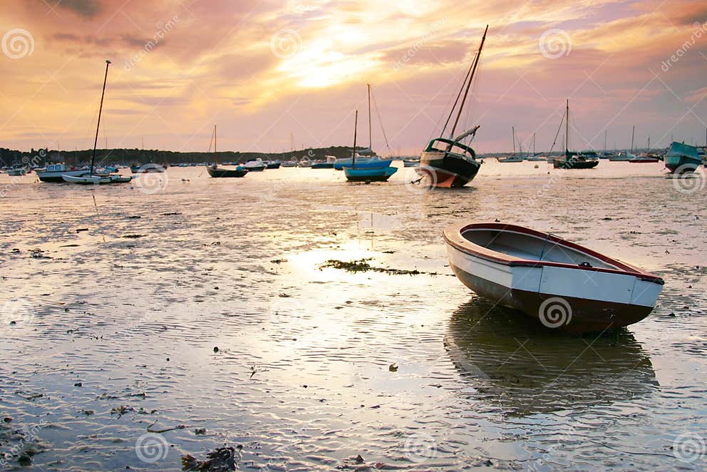 Boats at sunset stock photo. Image of sailboat, harbour - 310590