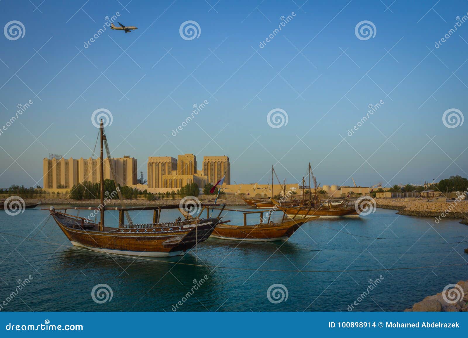 Boats Traditional Dhow in Arabic Gulf Stock Photo - Image of sailboat ...
