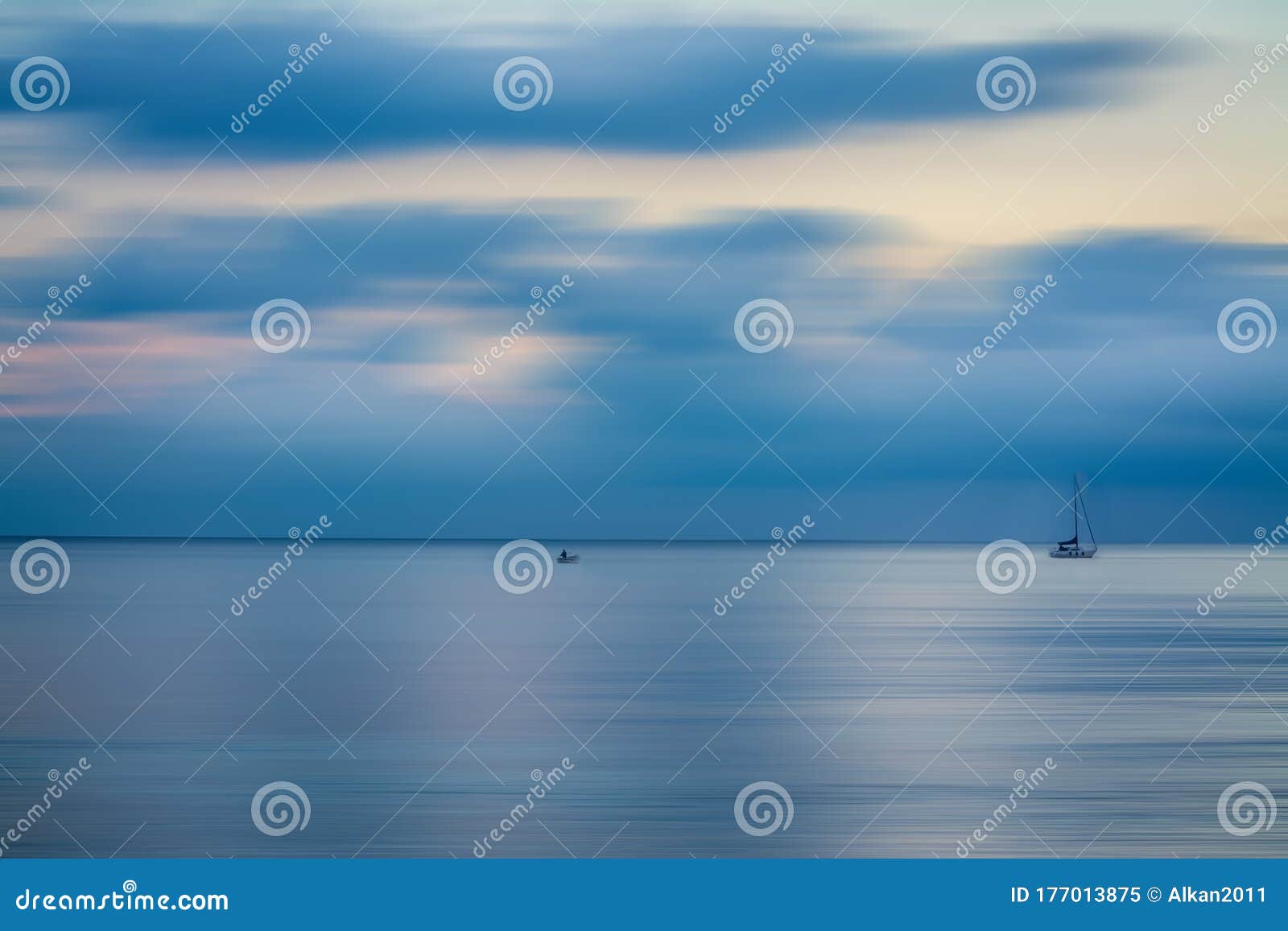 Boats Under a Grey Sky at Sunset Stock Image - Image of nautical, italy ...