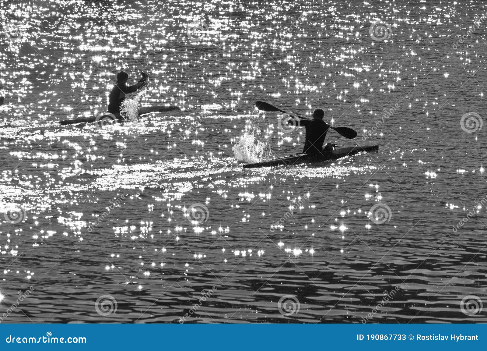 Boats on the Water Surface with Sun Reflections Stock Image - Image of ...