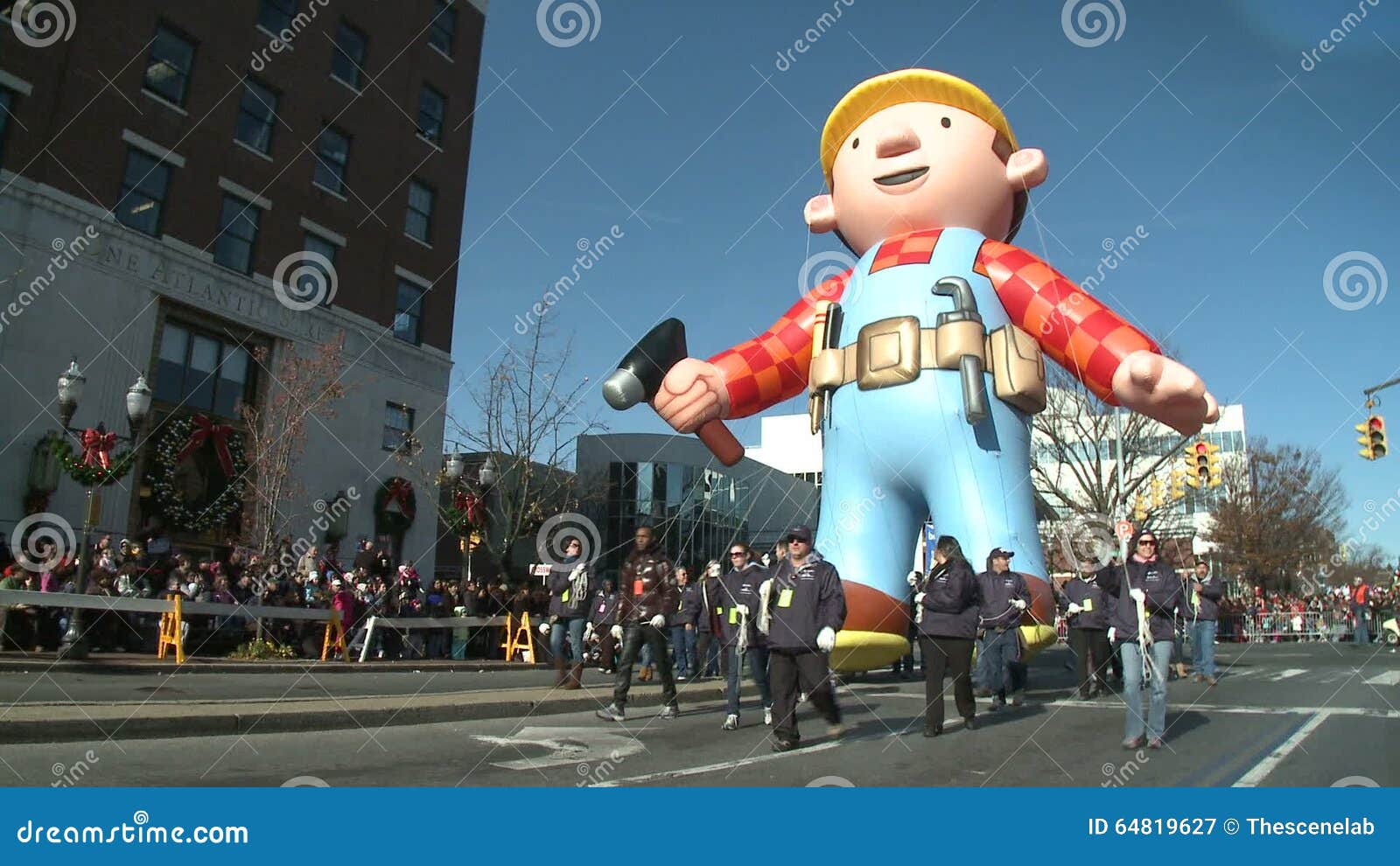 Bob the Builder Balloon at Parade Stock Video - Video of thanksgiving ...