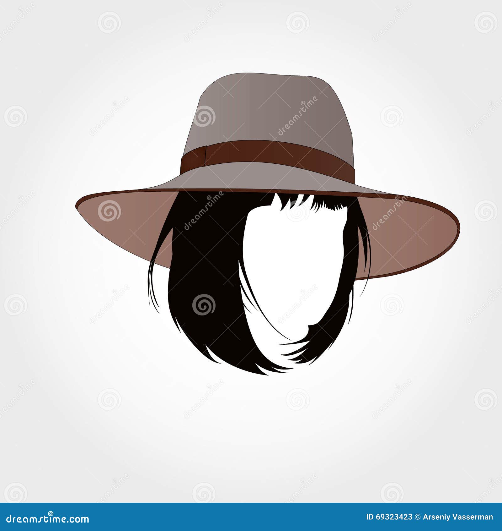 Bob Cut Silhouette In Hat Cartoon Vector | CartoonDealer.com #69323423