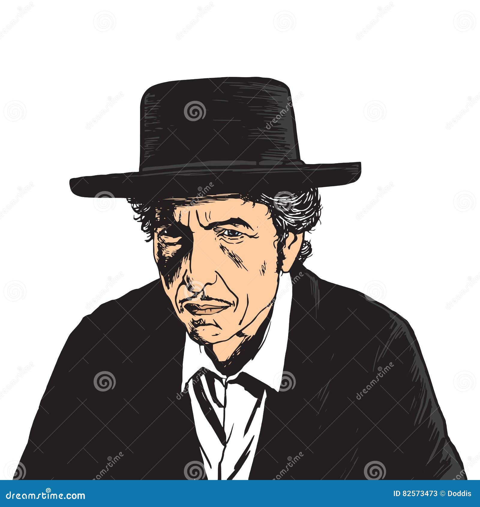 Bob Dylan Vector Pop Art Portrait | CartoonDealer.com #82573473