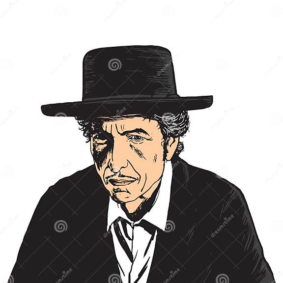 Bob Dylan Vector Pop Art Portrait Editorial Stock Photo - Illustration ...