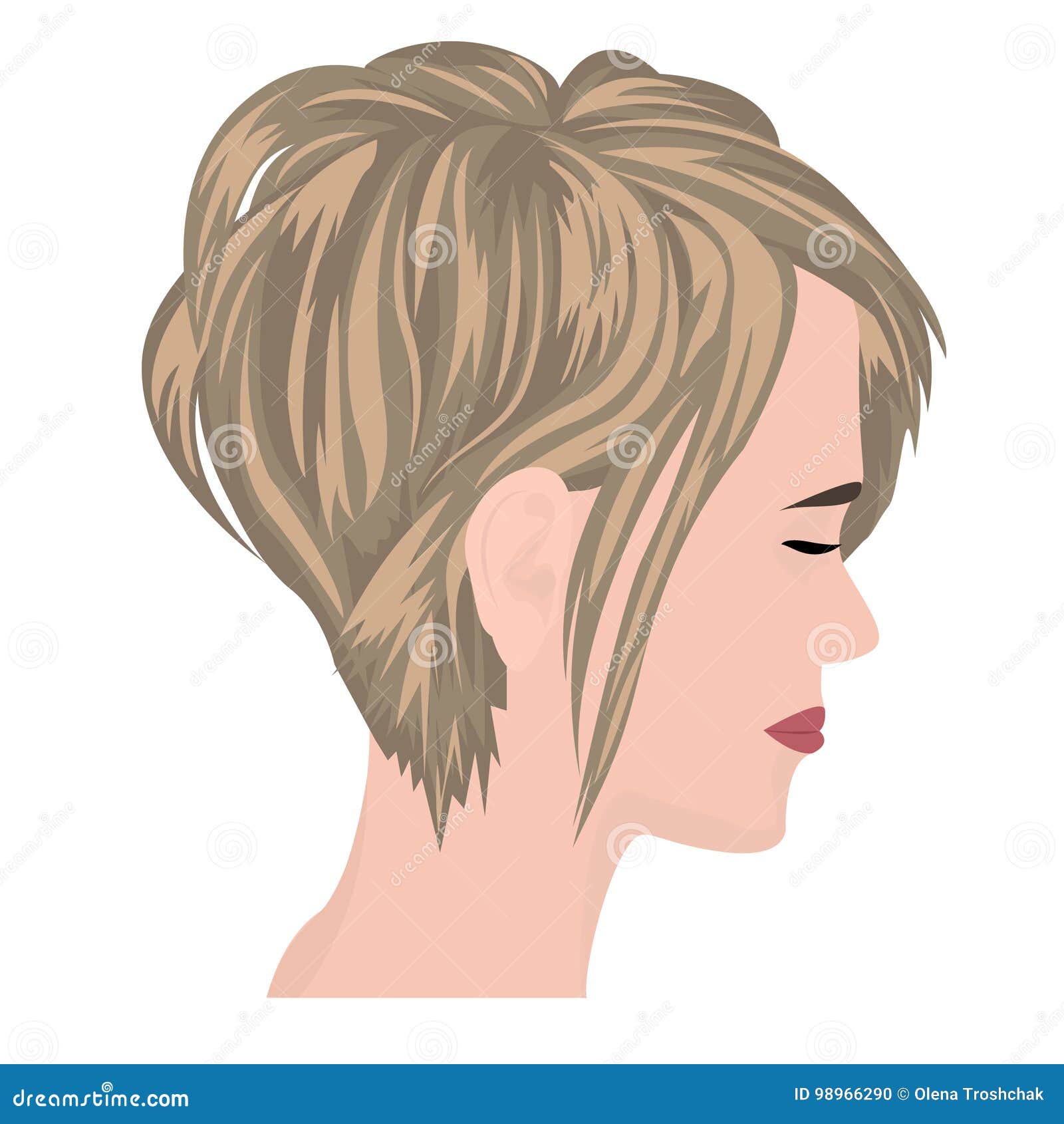 Bob Haircut Vector Illustration Stock Vector - Illustration of girl ...