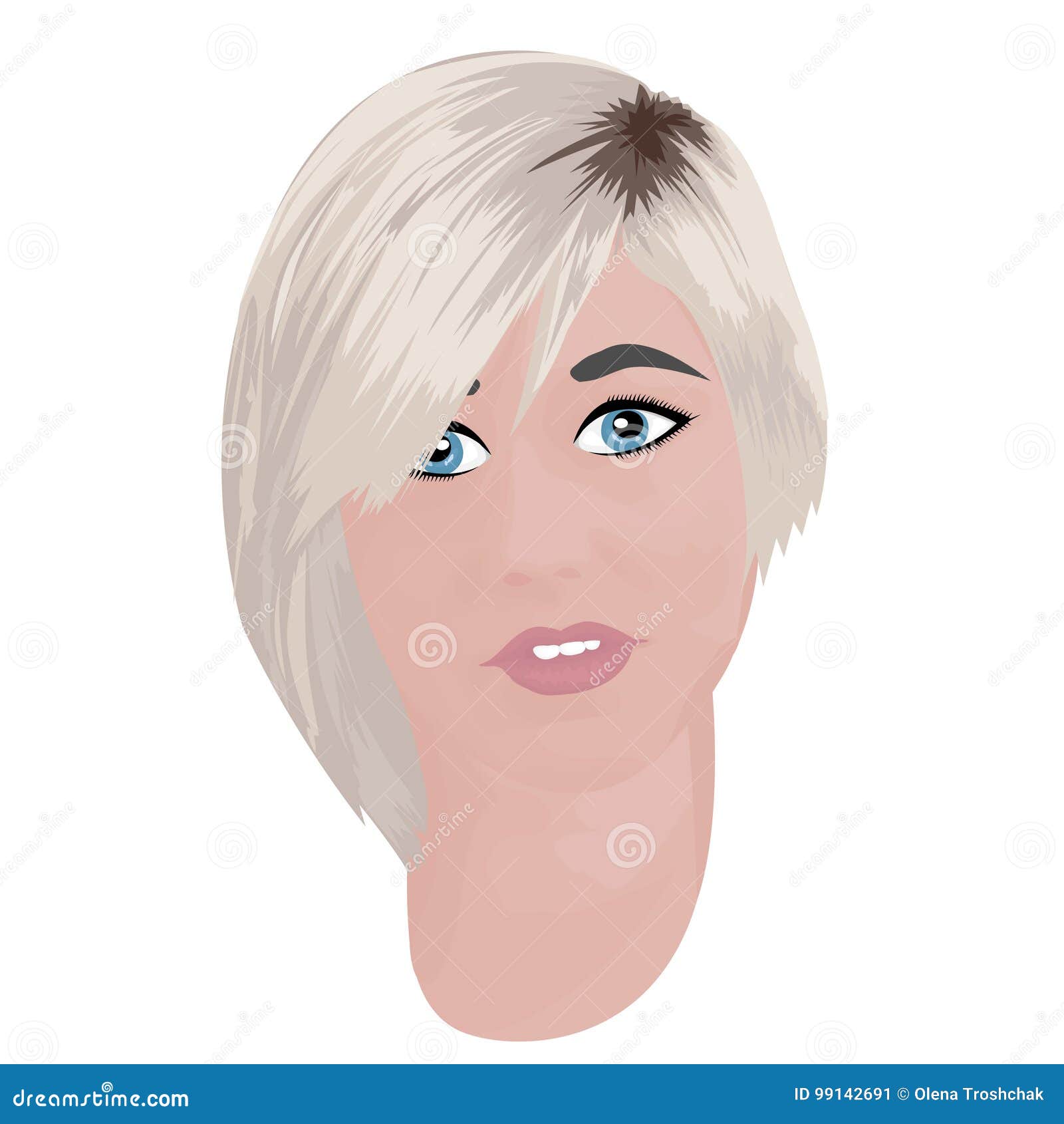 Bob Haircut Vector Illustration Stock Vector - Illustration of brunette ...