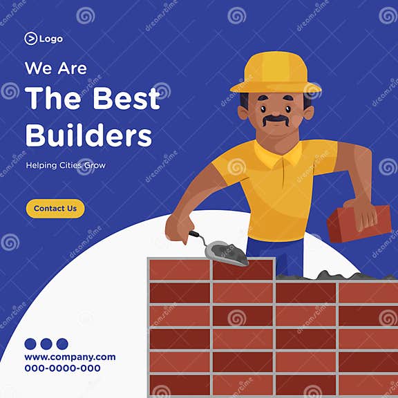 Indian Builder Banner Design Stock Vector - Illustration of blue ...
