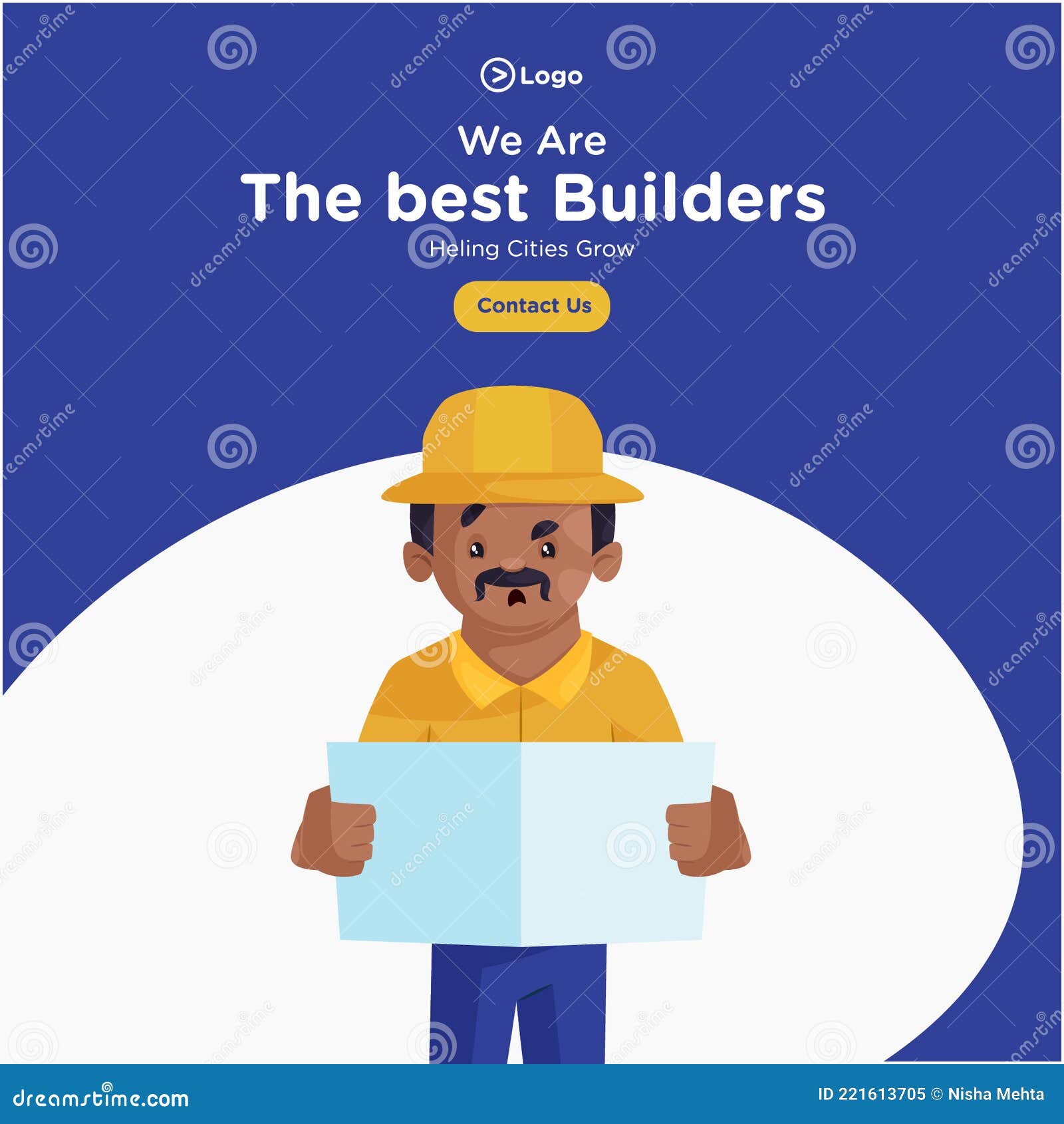 Indian Builder Banner Design Stock Vector - Illustration of indian ...