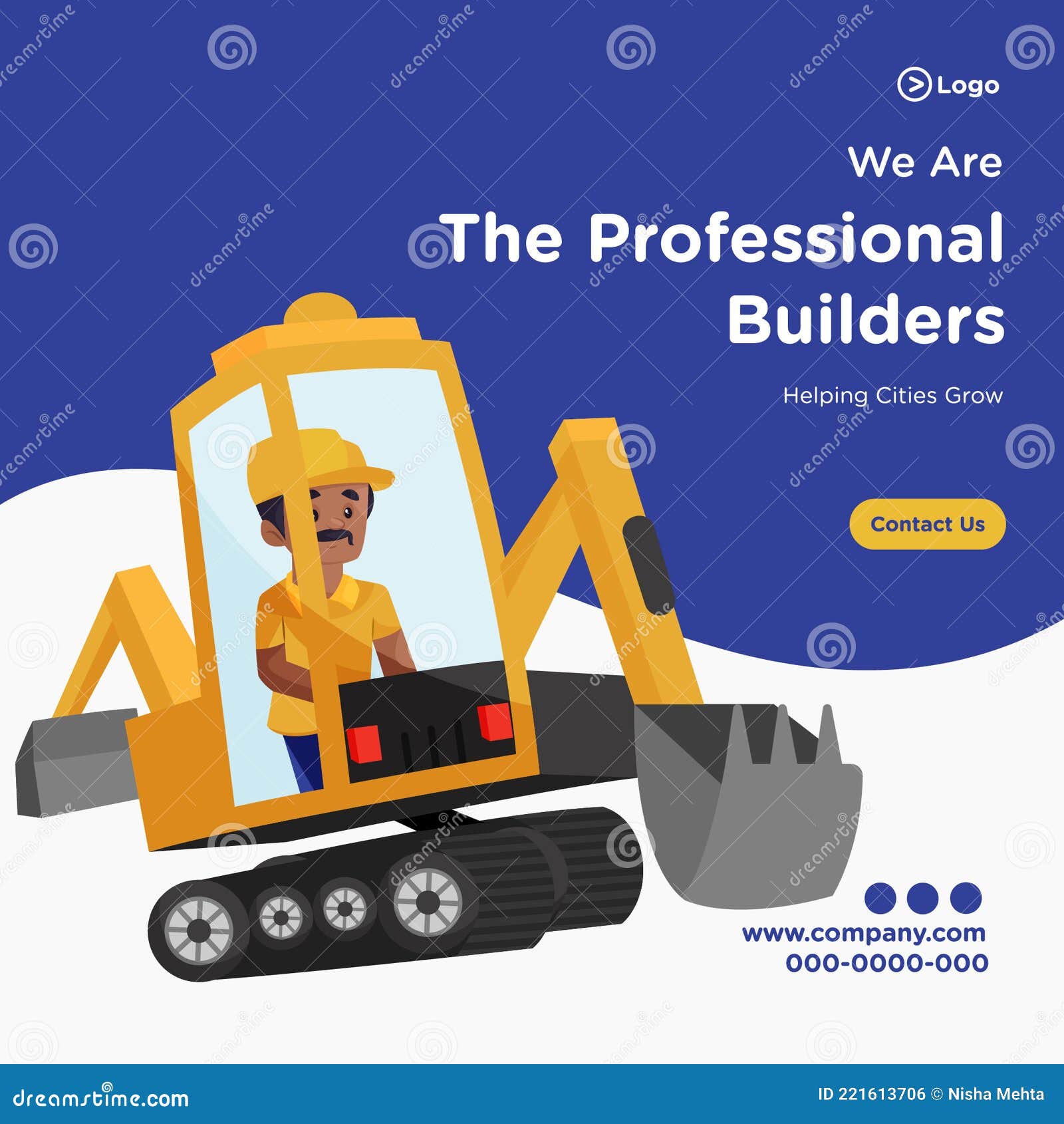 Indian Builder Banner Design Stock Vector - Illustration of builder ...