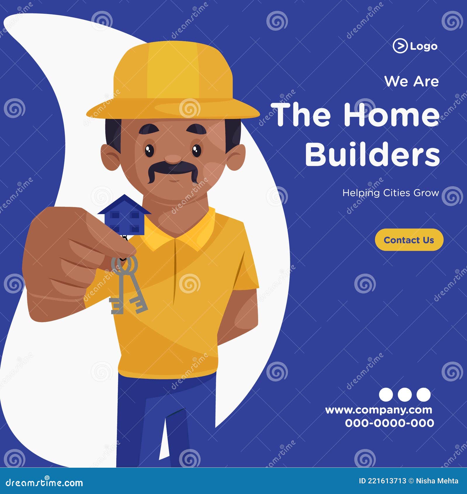 Indian Builder Banner Design Stock Vector - Illustration of ...