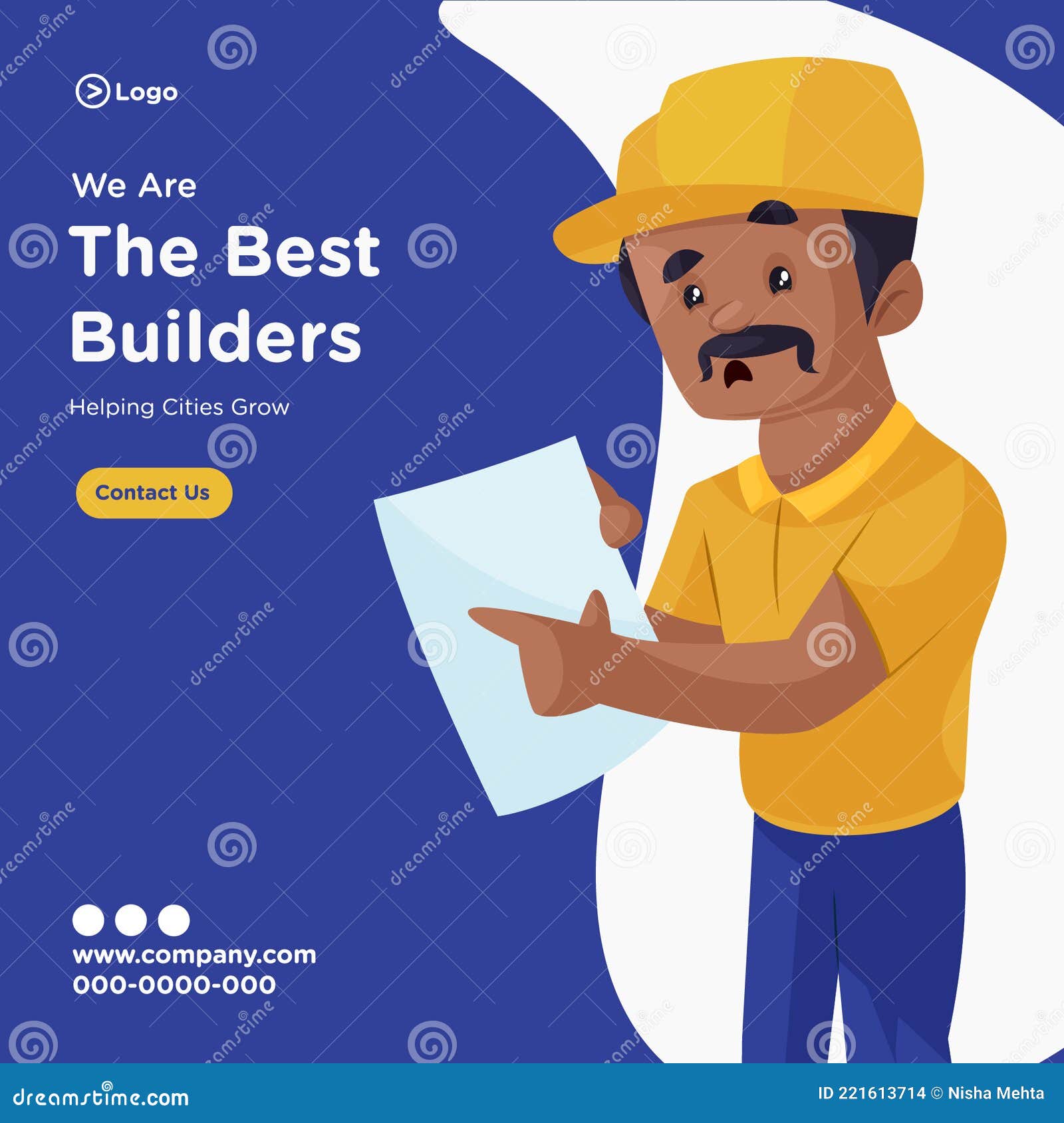 Indian Builder Banner Design Stock Vector - Illustration of business ...