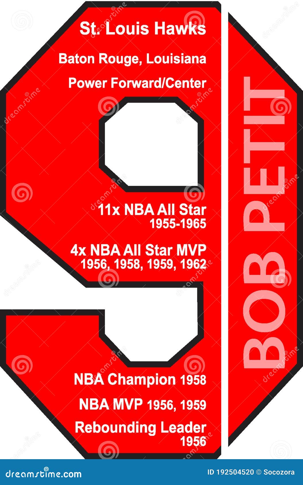 Bob Petit Number and Achievement Stock Vector - Illustration of ...