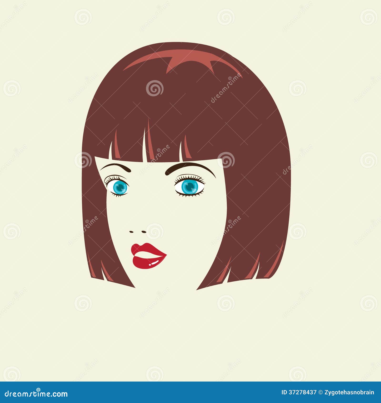 Bob Woman HairStyle stock vector. Illustration of single - 37278437