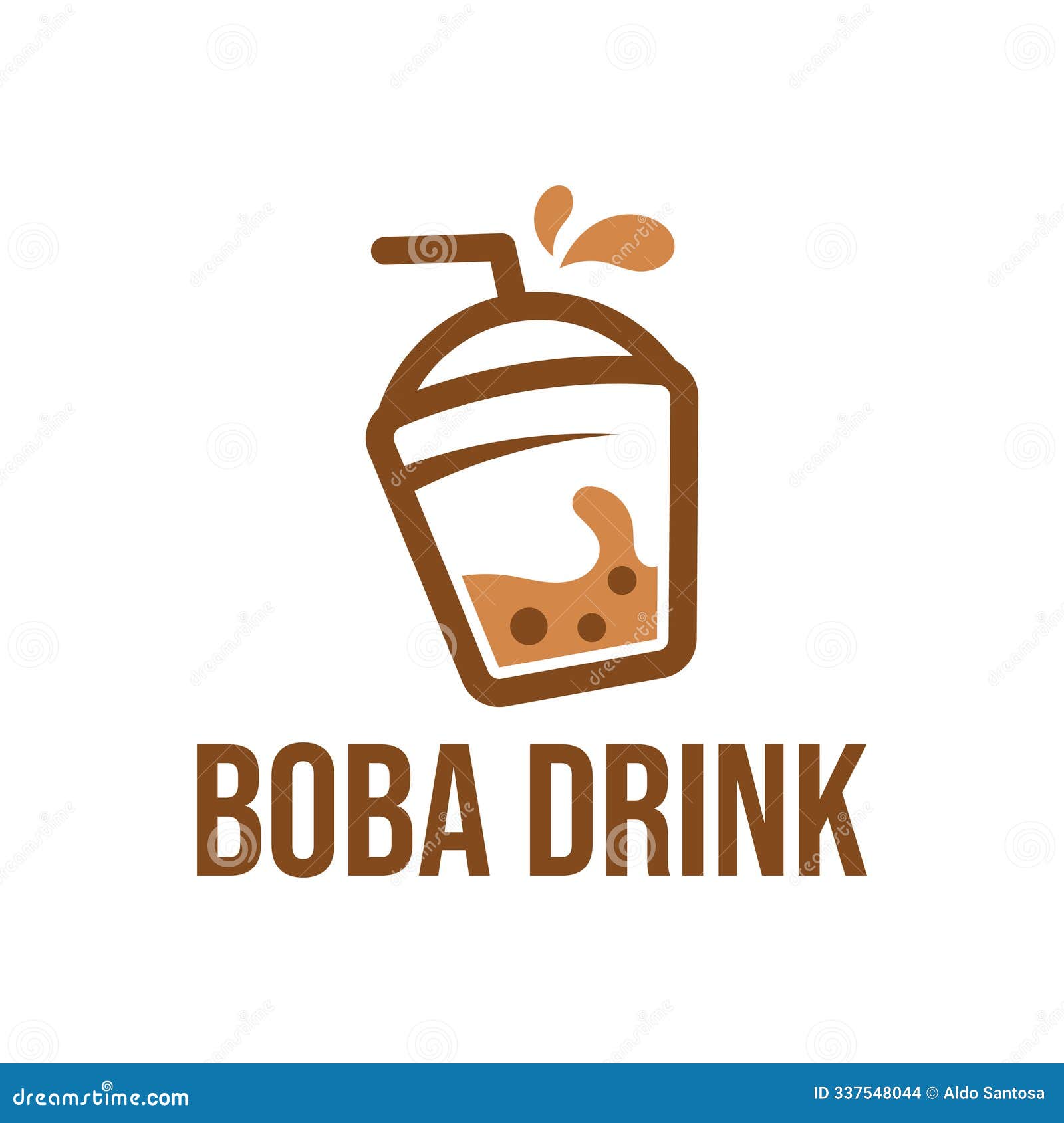 Boba Drink Logo, Milk Tea Cute Boba Pearl Jelly Drink Bubble Vector ...