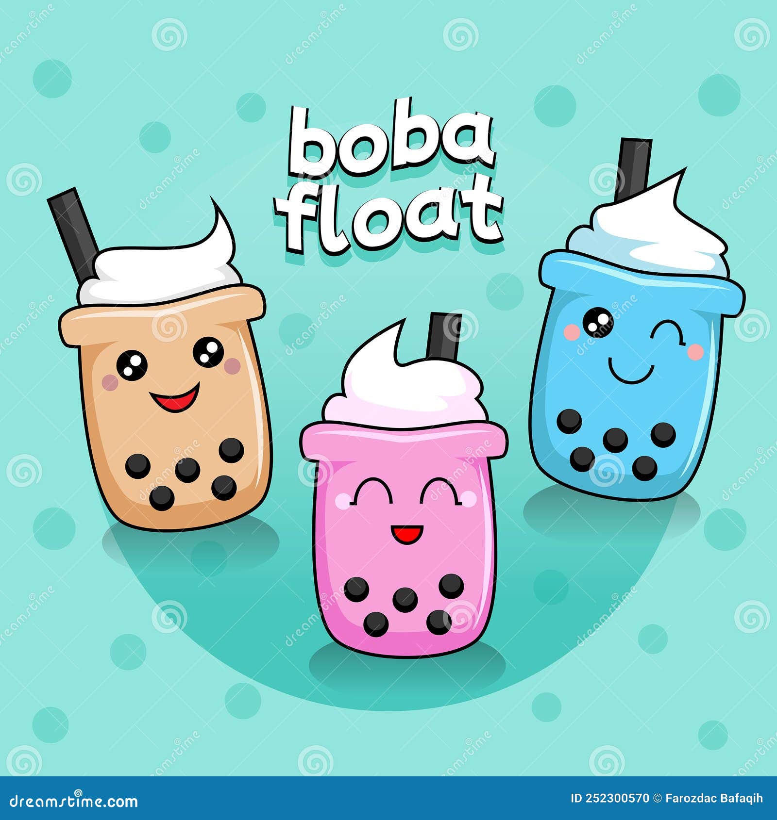 Boba Ice Float Party stock vector. Illustration of ices - 252300570