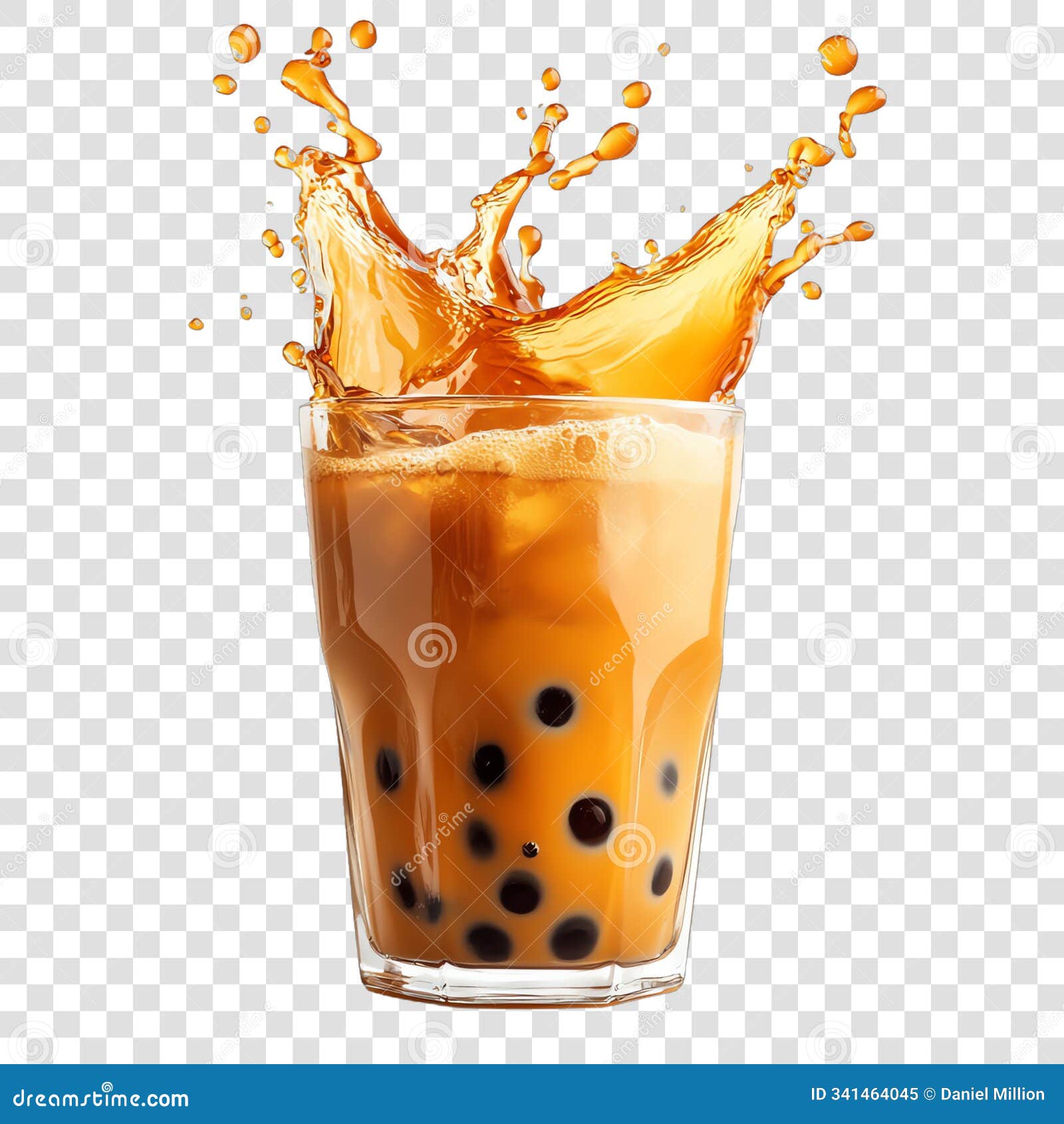 Boba Tea Floating and Splashing Stock Illustration - Illustration of ...