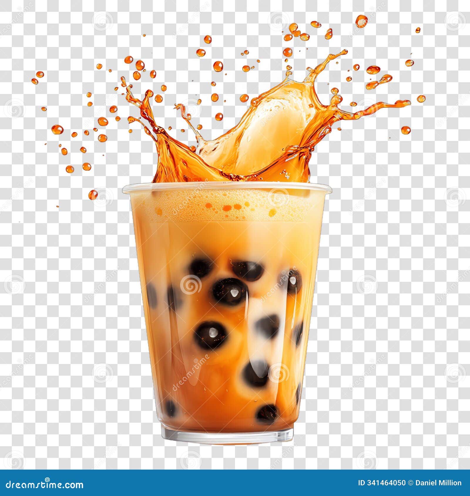 Boba Tea Floating and Splashing Stock Illustration - Illustration of ...