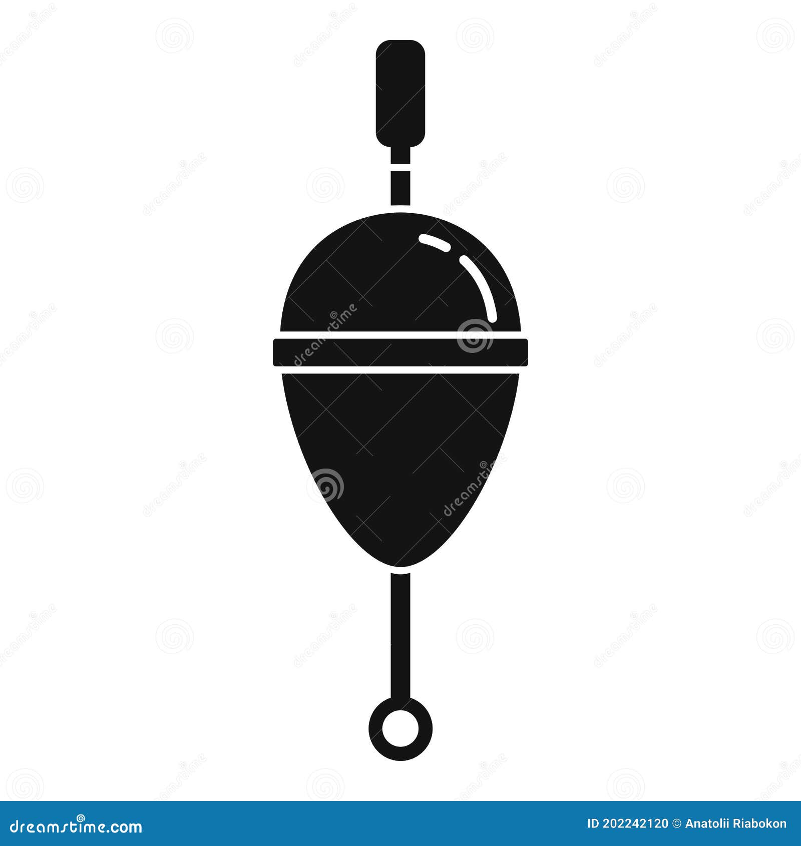 Bobber icon, simple style stock vector. Illustration of black - 202242120