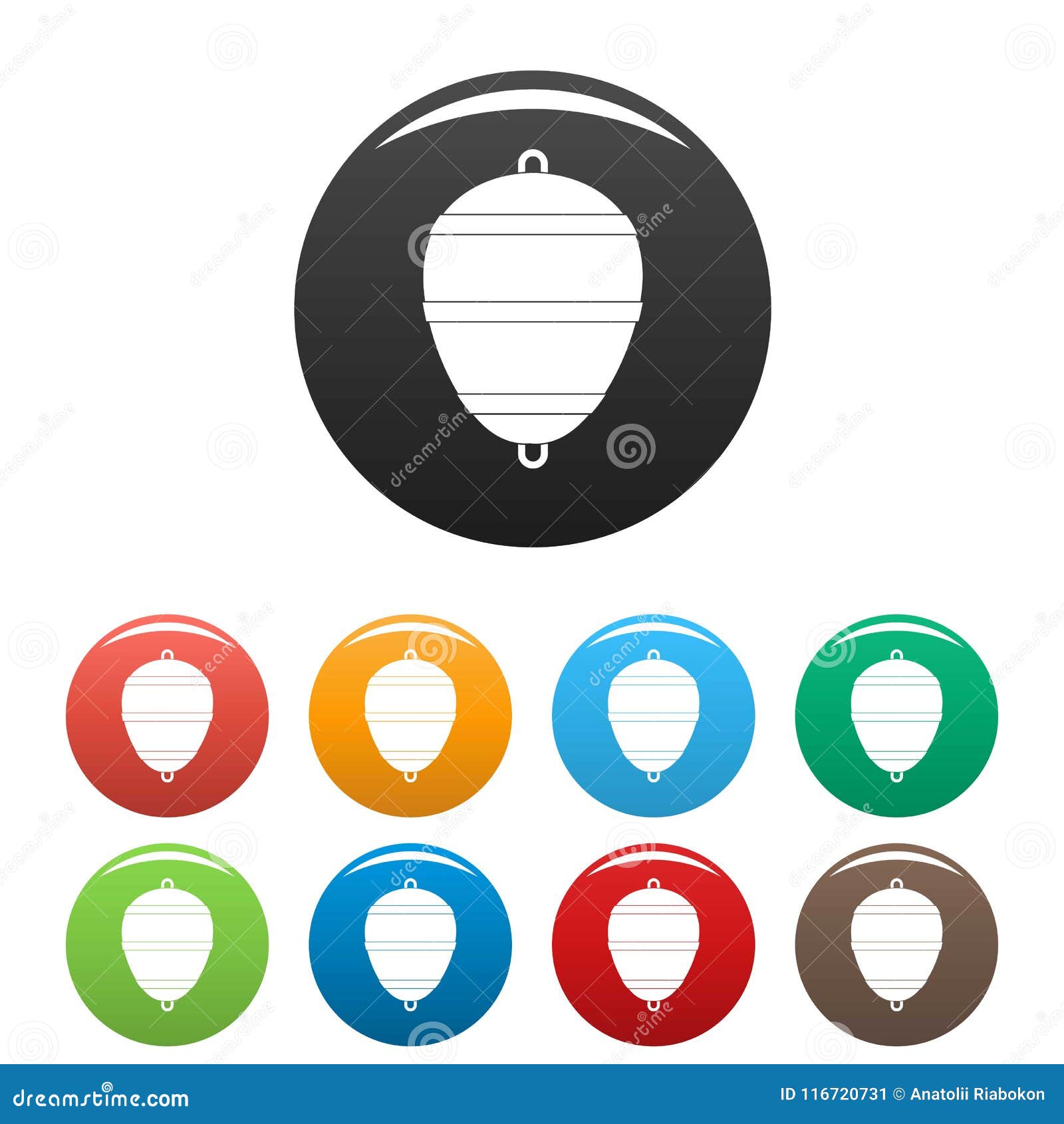 Bobber Icons Set Color Vector Stock Vector - Illustration of color ...