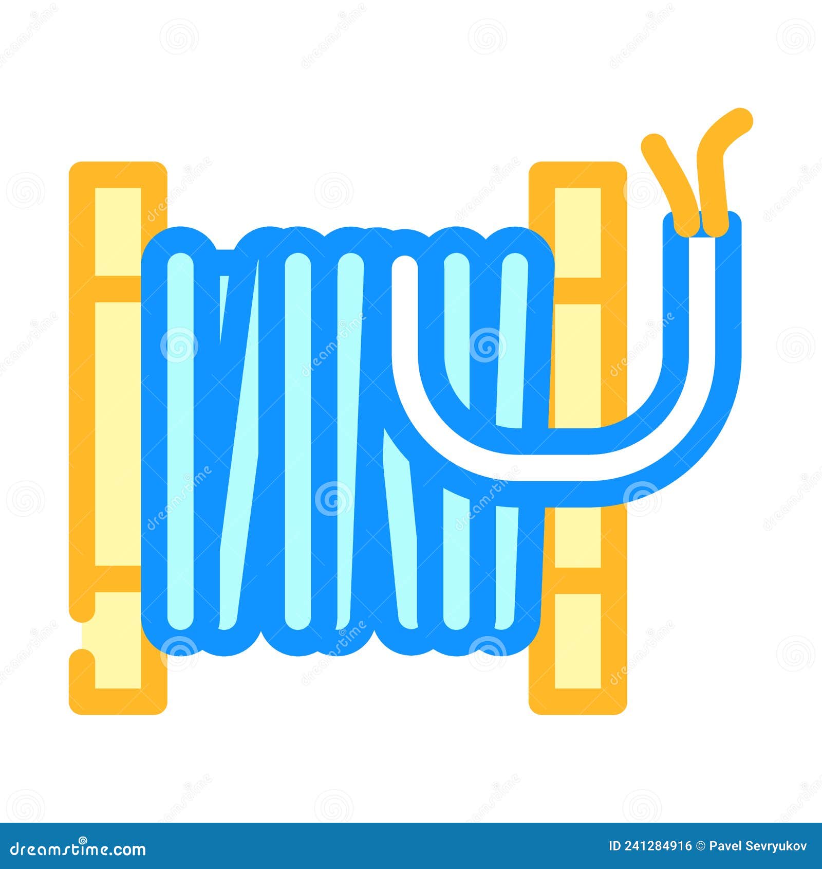 Bobbin Cable Color Icon Vector Illustration Stock Vector - Illustration ...