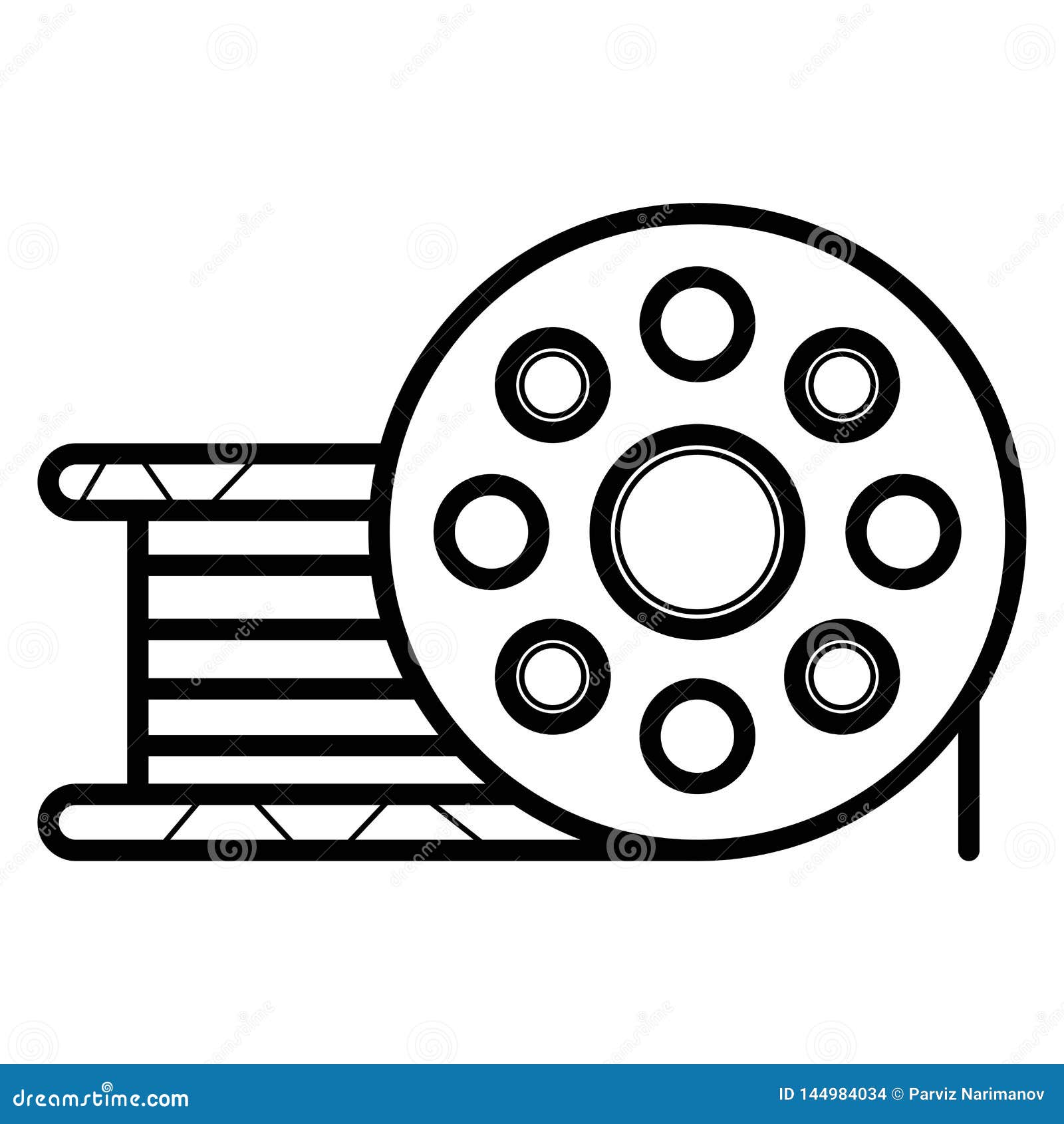 Bobbin Icon Or Logo Line Art Style. Cartoon Vector | CartoonDealer.com ...