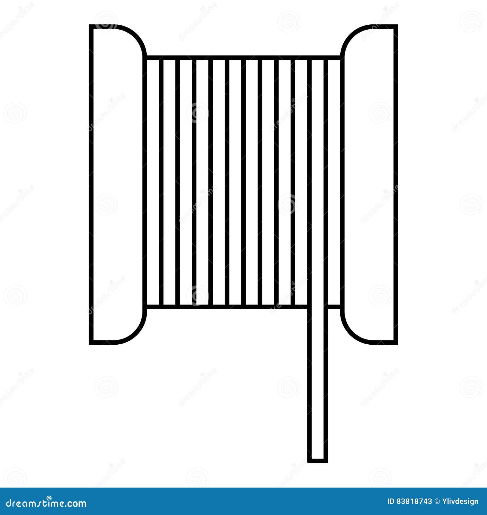 Bobbin Icon Outline Style Stock Vector Illustration Of Electricity