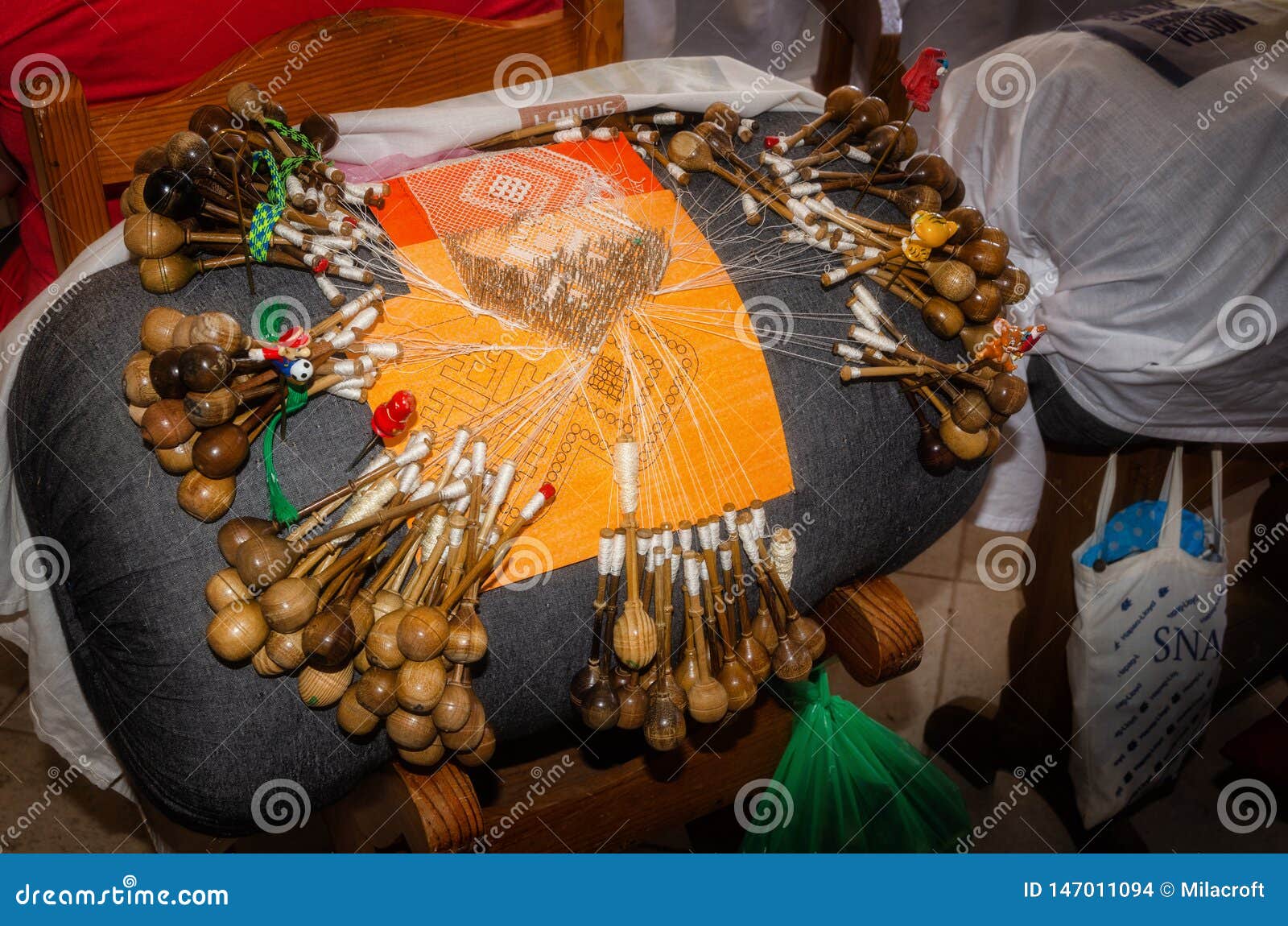Bobbin Lace is the Main Handcraft Activity of Peniche, Portugal Stock ...