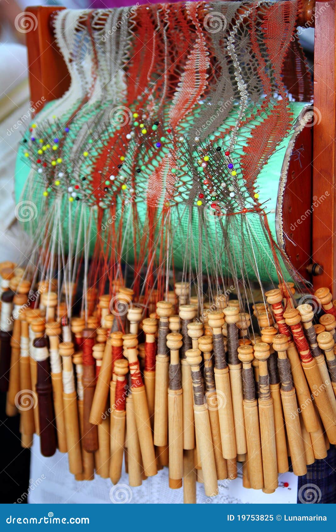 Bobbin Laze Openwork Fabric with Bobbin Stock Image - Image of decor ...