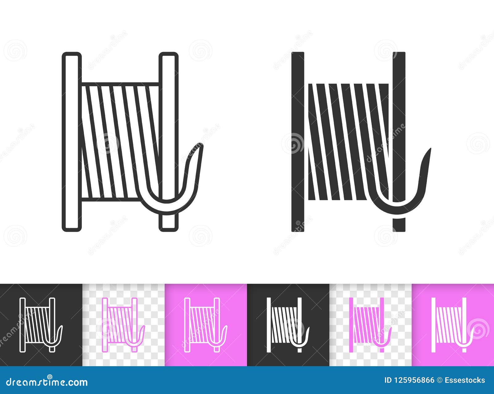 Bobbin Simple Black Line Vector Icon Stock Vector - Illustration of ...