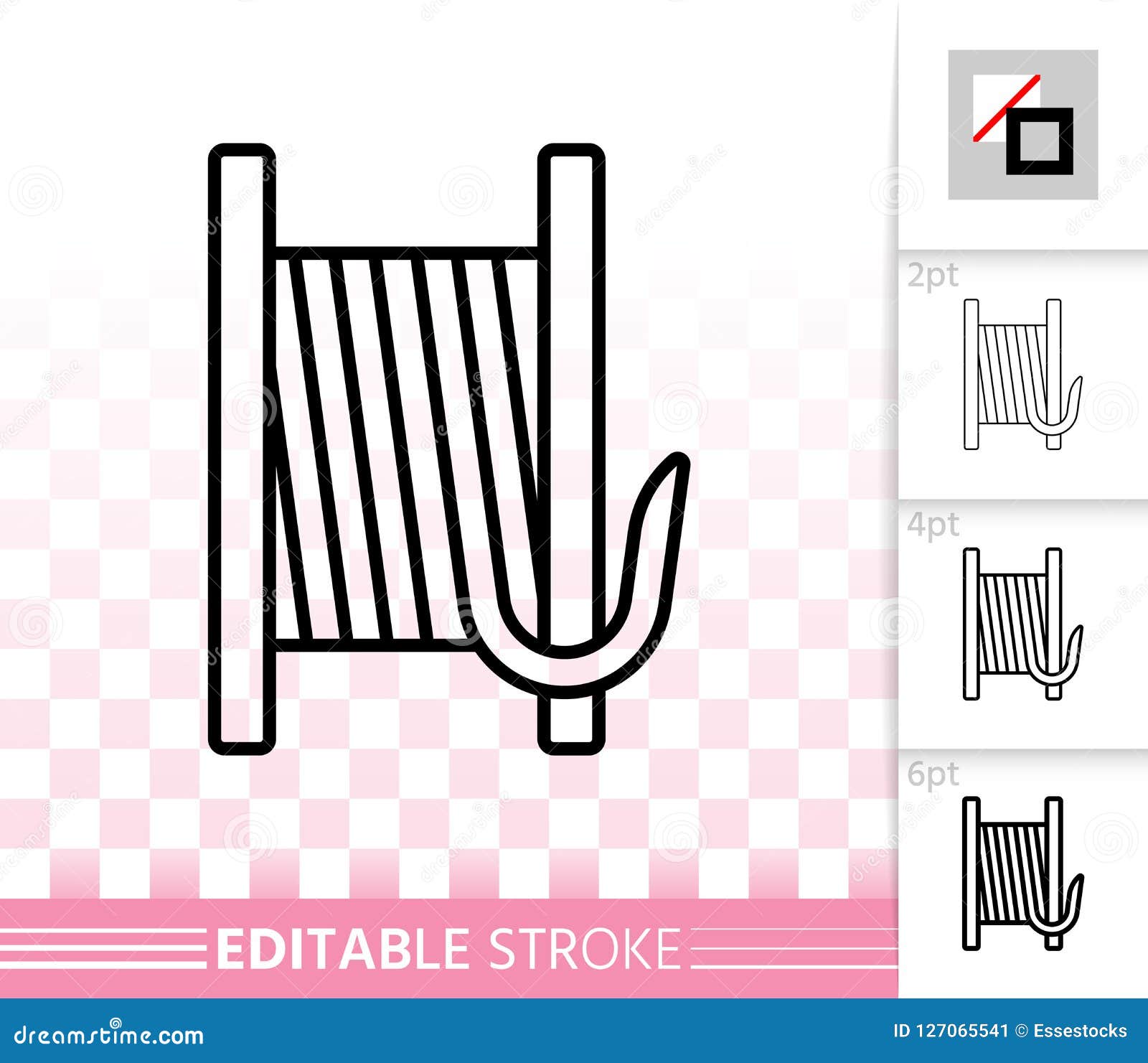 Bobbin Simple Sewing Black Line Vector Icon Stock Vector - Illustration ...