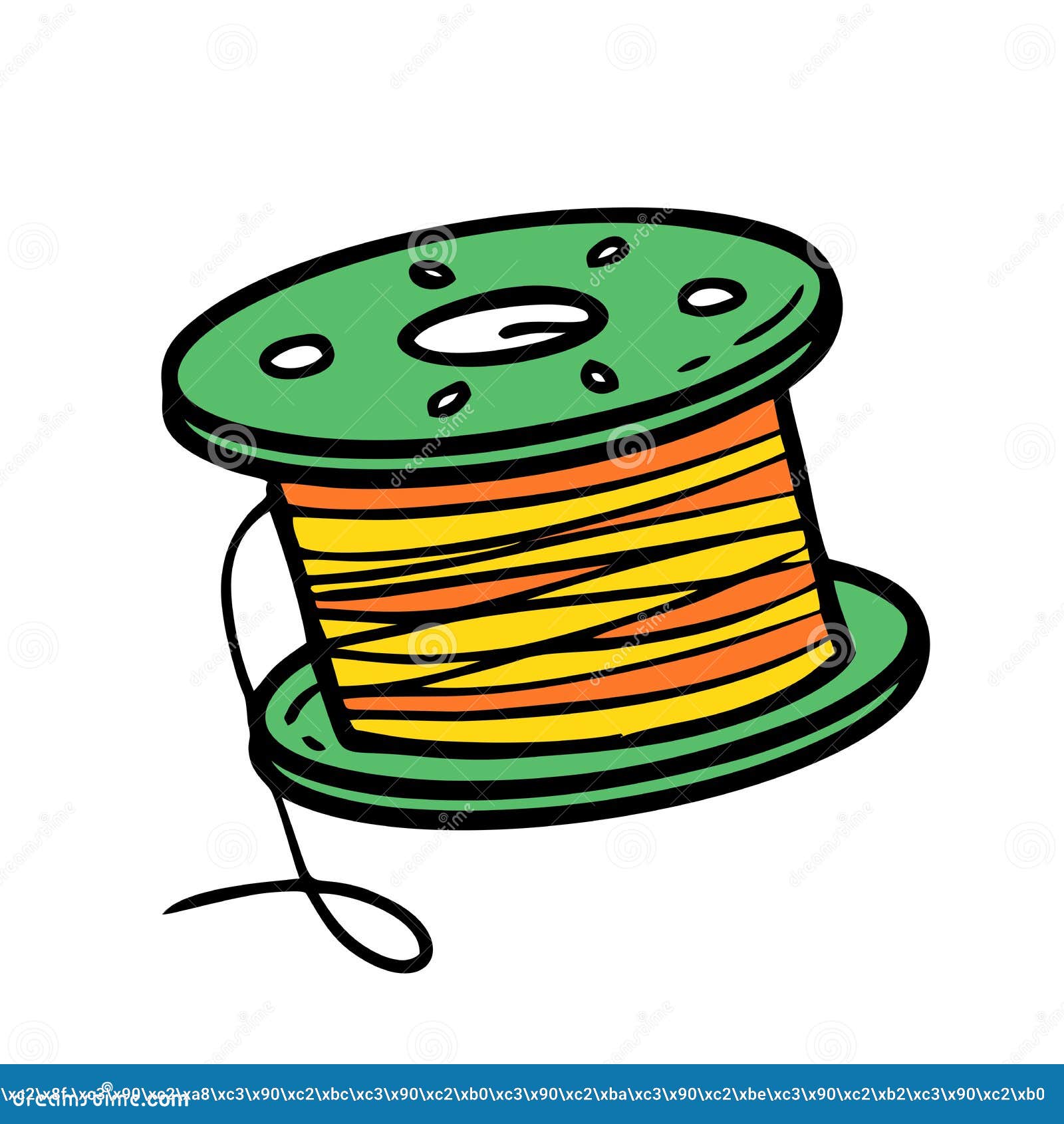 Bobbin Thread Spool Cartoon Vector Illustration | CartoonDealer.com ...