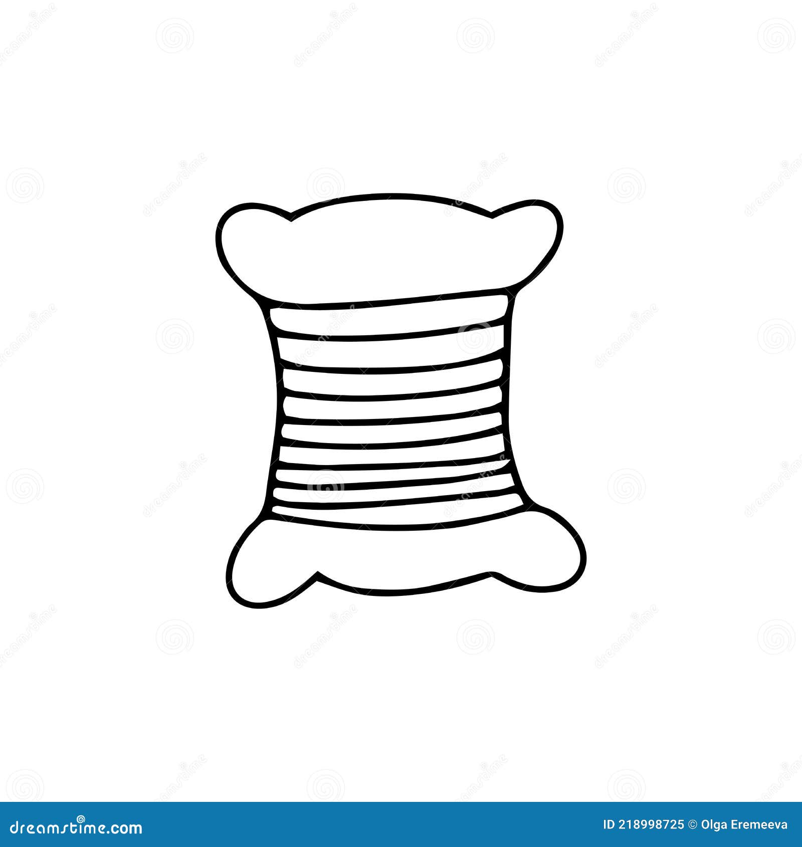 Bobbin of Thread for Sewing. Doodle Vector Stock Vector - Illustration ...