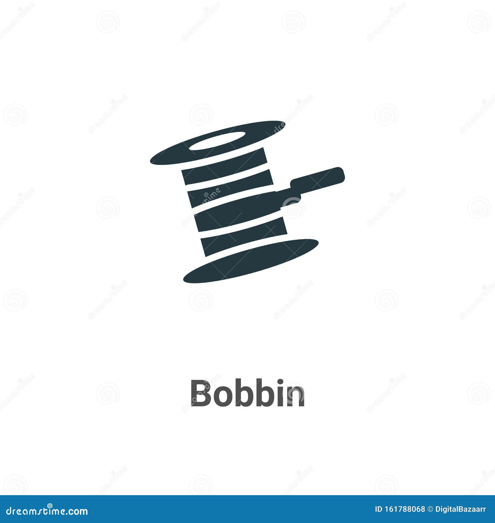 Bobbin Vector Icon On White Background Flat Vector Bobbin Icon Symbol