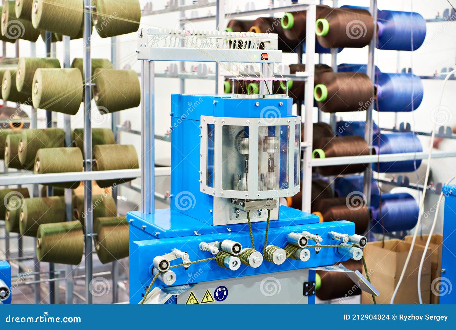 Bobbins of Thread for Cord Knitting Machine Stock Photo - Image of ...