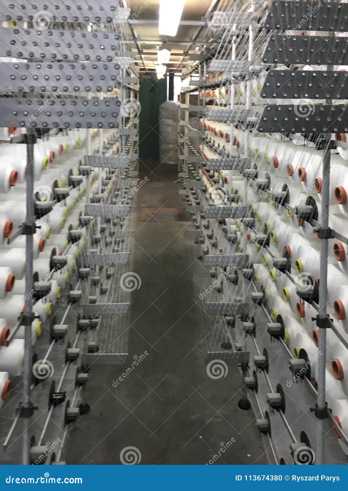Bobbins with White Threads Fed Stock Photo - Image of bobbin, industry ...