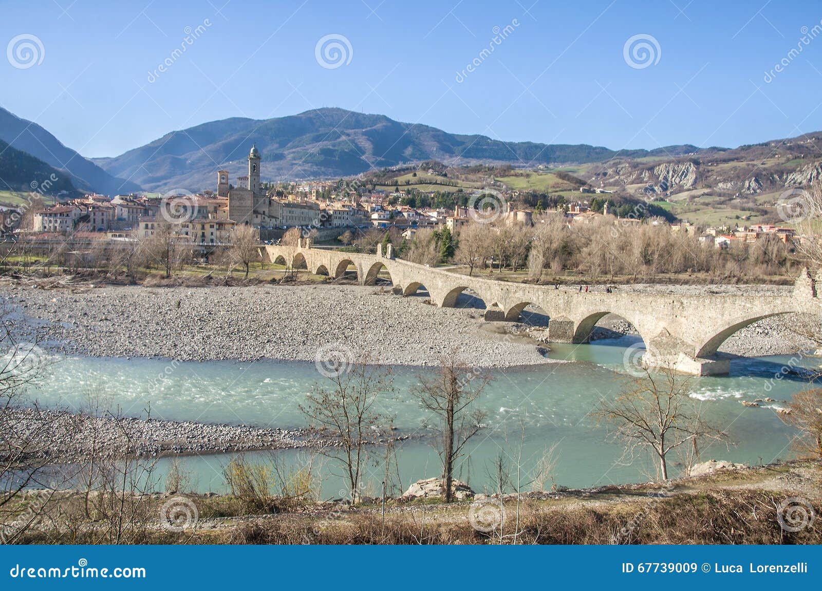 Bobbio - Val Trebbia-rivier - Brug - Piacenza - Emilia Romagna Stock ...