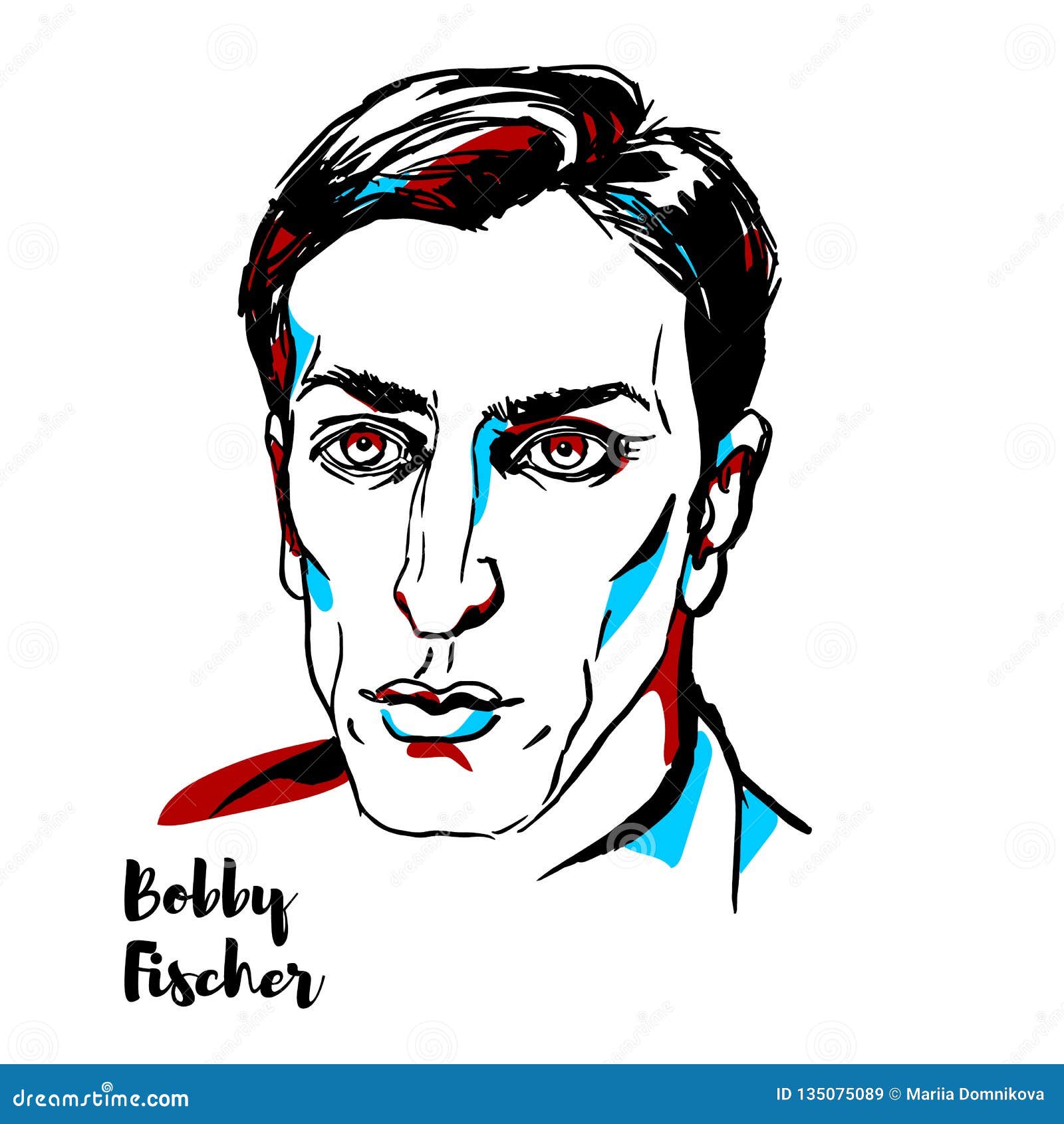 Bobby Fischer Portrait imagen de archivo editorial. Ilustración de ...